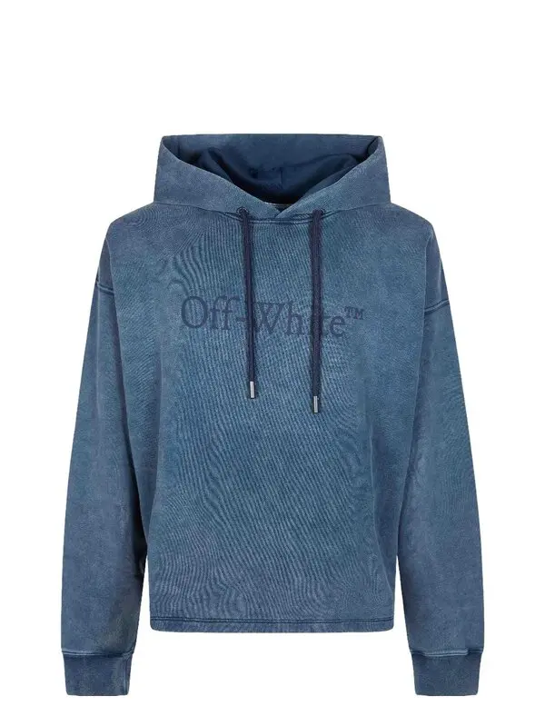Off-White Laundry" Loose Hoodie - Night Sky