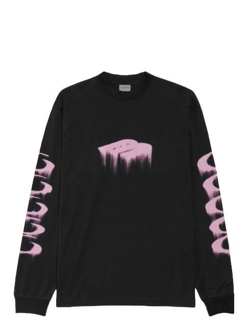 Balenciaga Wet Brush Medium-fit Long-sleeved T-shirt - Black