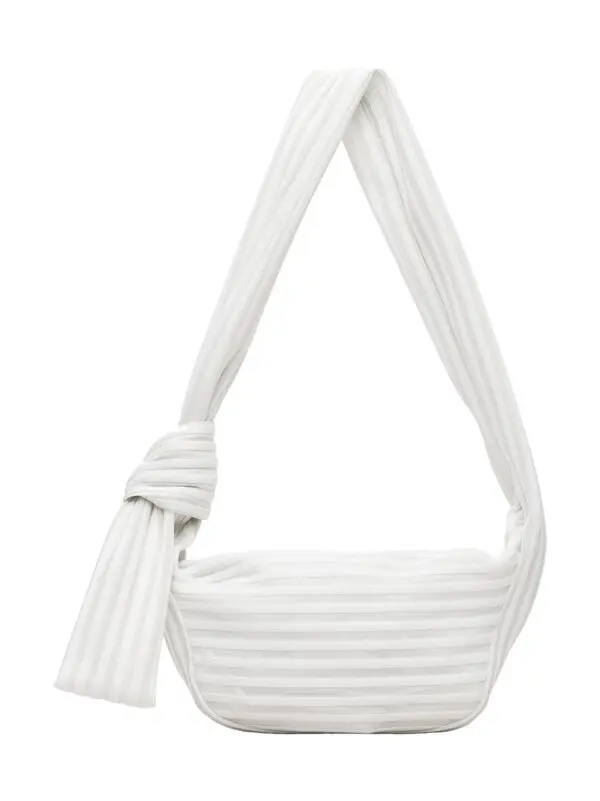 Issey Miyake Linear Knit Shoulder Bag - White