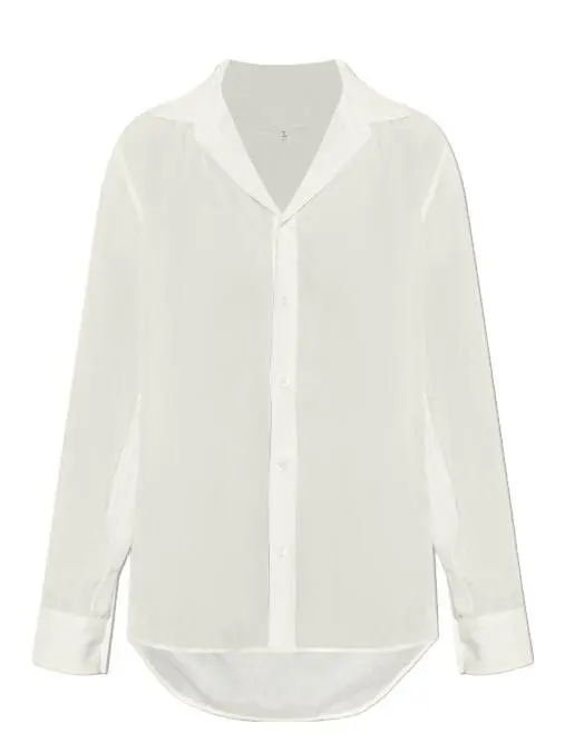 MAISON MARGIELA Long-sleeved Shirt With Asymmetrical Hem - White