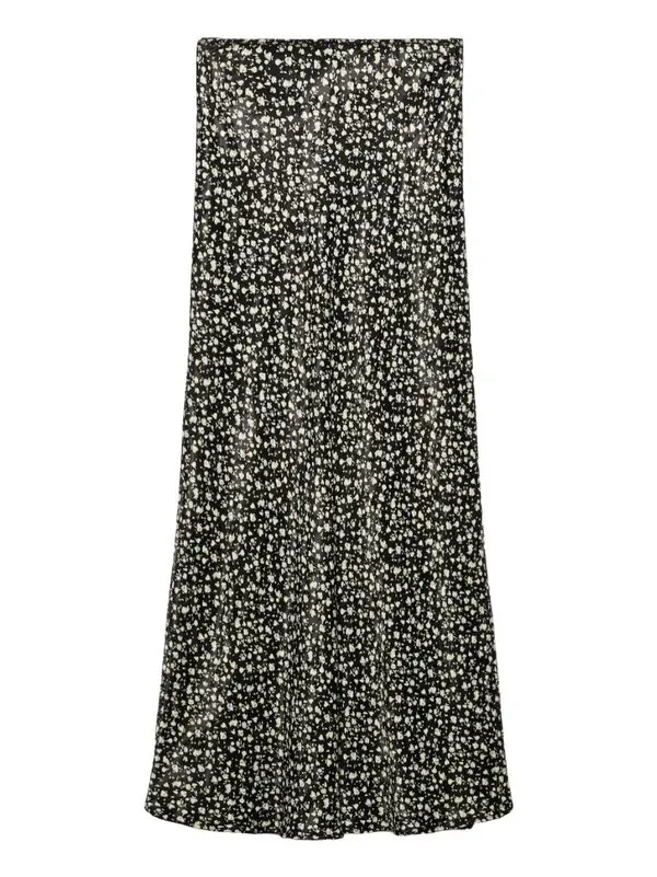 MAXCO. Max&co. Floral Jacquard Midi Skirt - Black