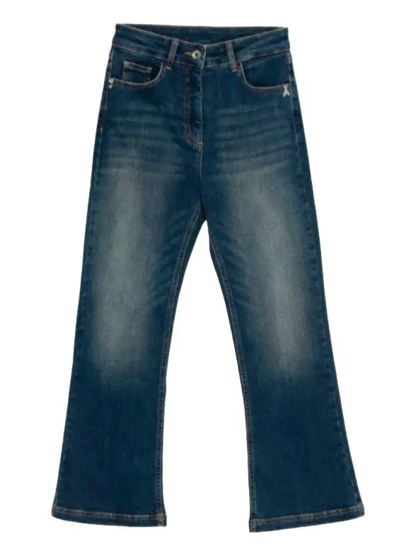 Patrizia Pepe Logo Detail Jeans - Dirty Blue Wash