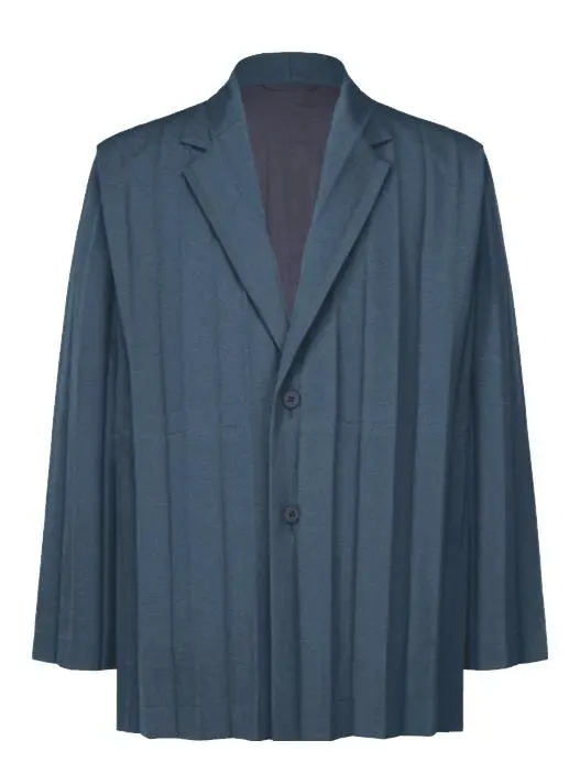 Issey Miyake Homme Plissé Pleated Blazer - Navy