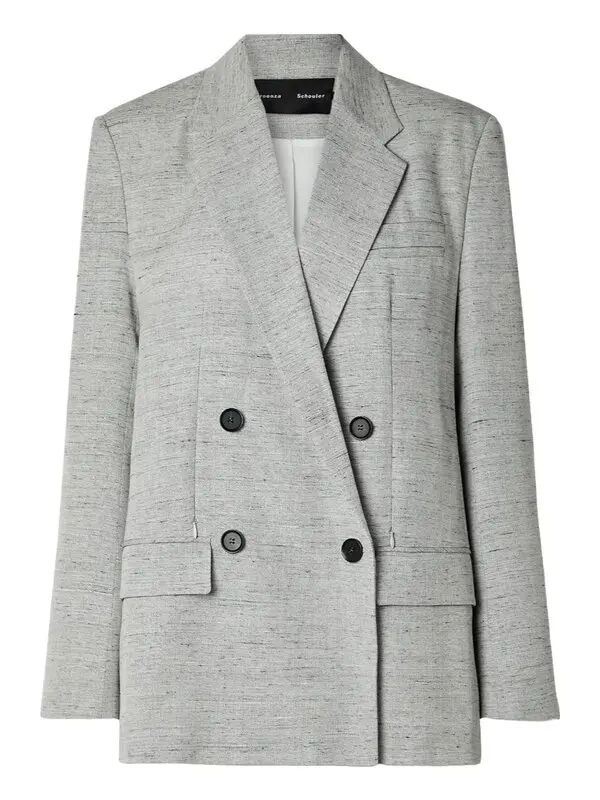 Proenza Schouler Hadley Double-breasted Suit Jacket - Gray