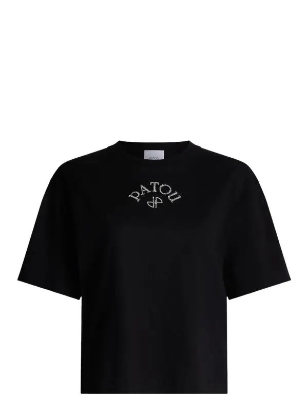 PATOU Logo Embroidered T-shirt - Black