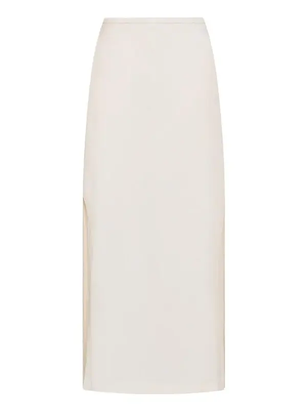 Seventy Slit Detail Maxi Skirt - White