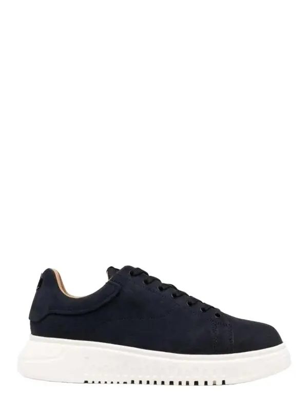 Emporio Armani Logo Patch Low-top Sneakers - Black