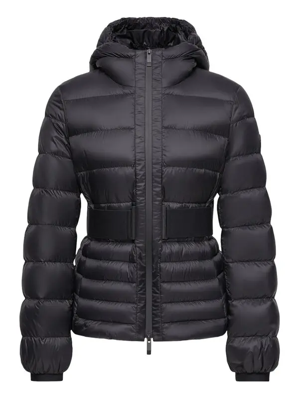 Moncler Magnolia Belted Hooded Down Jacket - Black