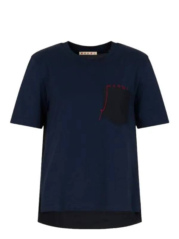 Marni Asymmetric Pocket Logo T-shirt - Black