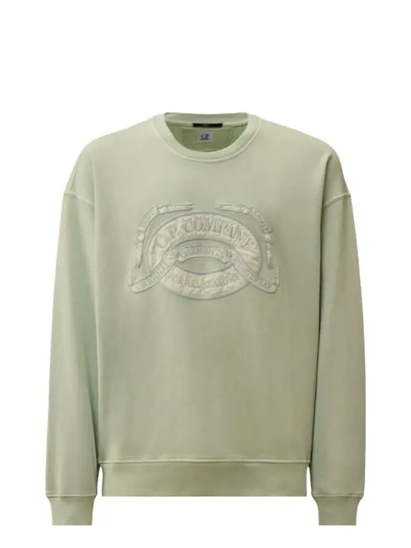 C.P. COMPANY Logo Embroidered Crewneck Sweatshirt - Mist Blue