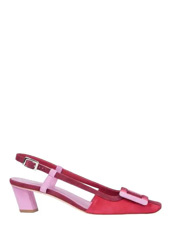 ROGER VIVIER Striped Slingback Heeled Pumps - Red