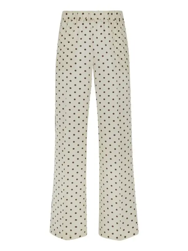 P.a.r.o.s.h Polka Dot Print Trousers - White
