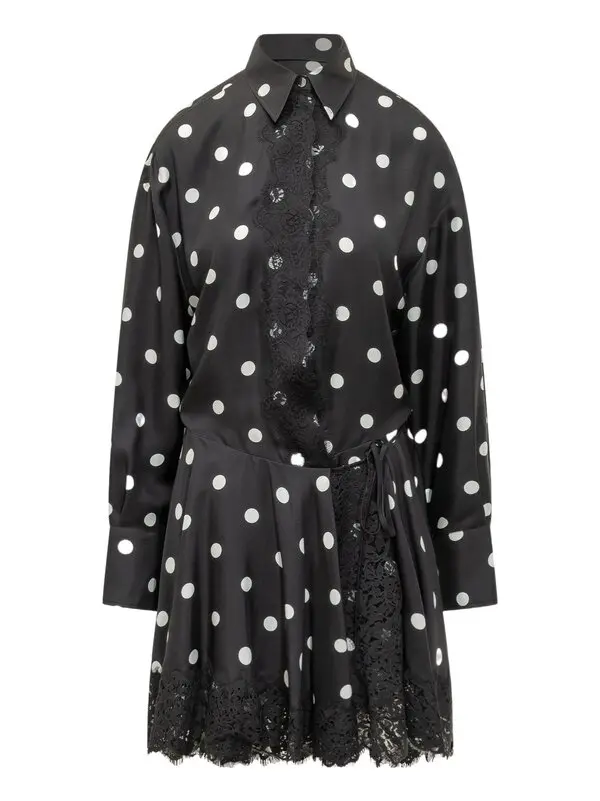 Sportmax Polka Dot Lace Dress - Black