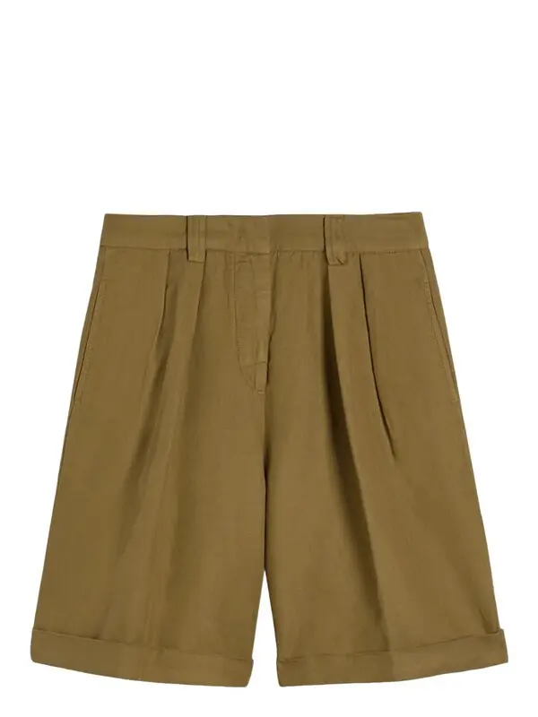 Aspesi Pleated Bermuda Shorts - Brown