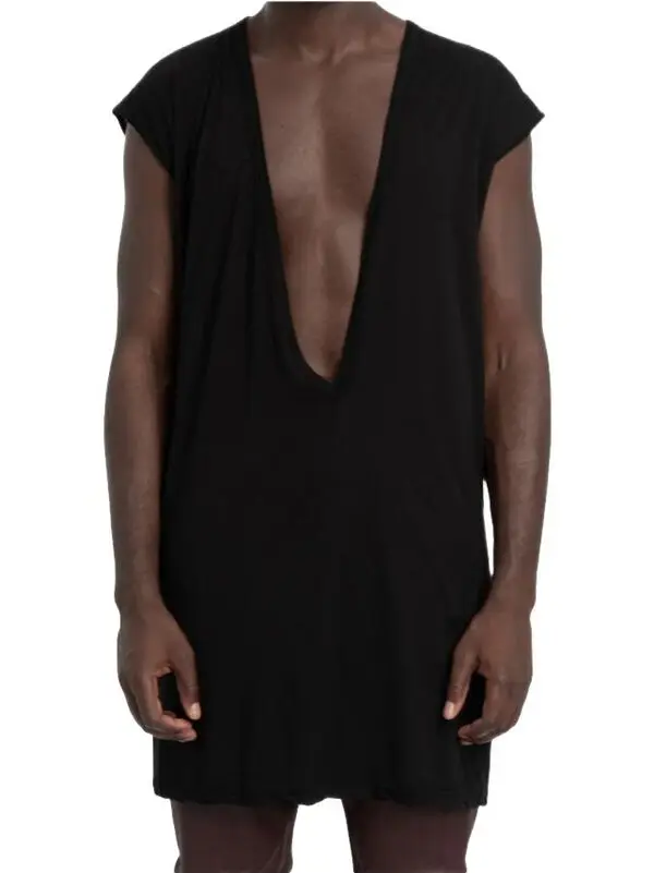 Rick Owens Dylan Sleeveless V-neck T-shirt - Black