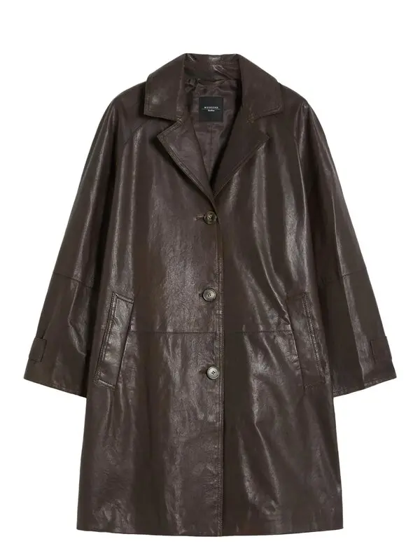 Max Mara Camino Leather Coat - Brown