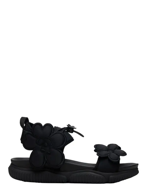 Cecilie Bahnsen Cilla Floral Strap Flat Sandals - Black