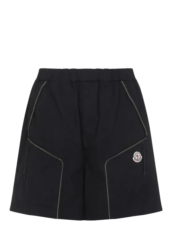 Moncler Logo Patch Detailed Shorts - Black