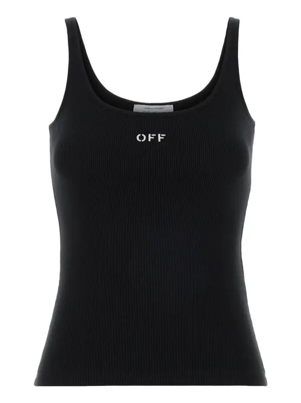 Off-White Off Stamp Rib Tank Top - Black