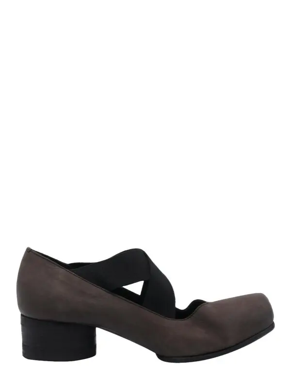 UMA WANG Square-toe Ballet Flats With Crisscross Straps - Black