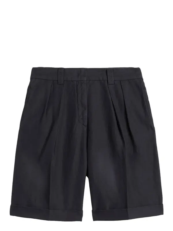 Aspesi Pleated Bermuda Shorts - Black
