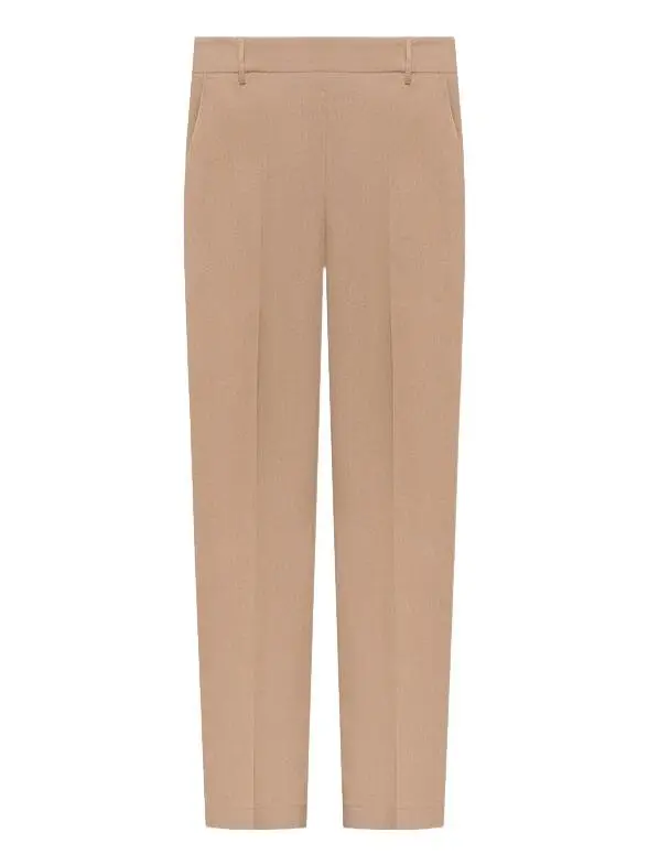 TWINSET Tapered Trousers With Metal Logo Detail - Nude