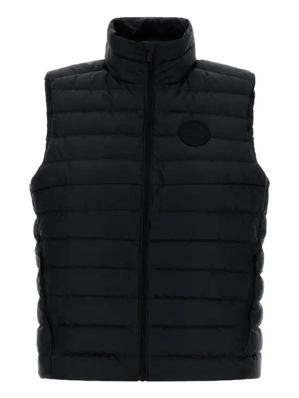 Canada Goose Padded Down Vest With Logo Patch - Black