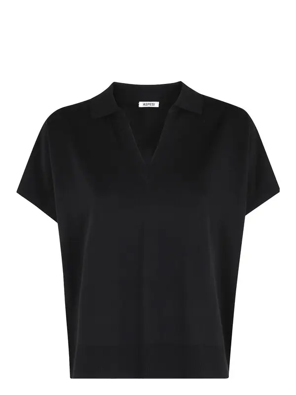 Aspesi Short-sleeved Polo Shirt - Black