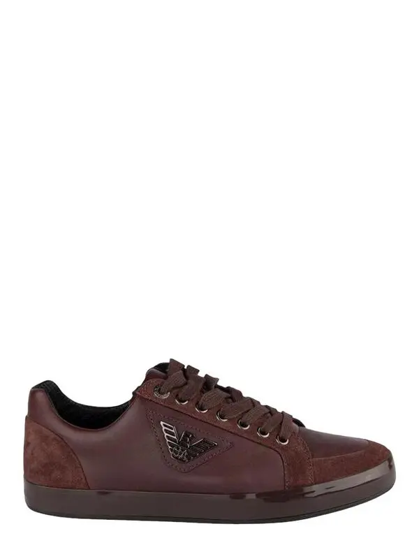 Emporio Armani Lace-up Casual Sneakers - Red