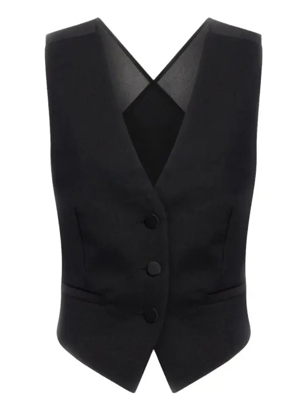 DONDUP Sleeveless V-neck Vest - Black
