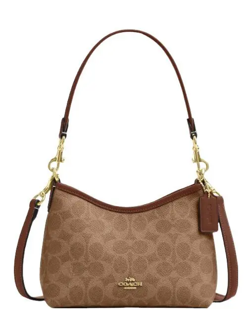 COACH Laurel Shoulder Bag In Signature Canvas - Tan/brown