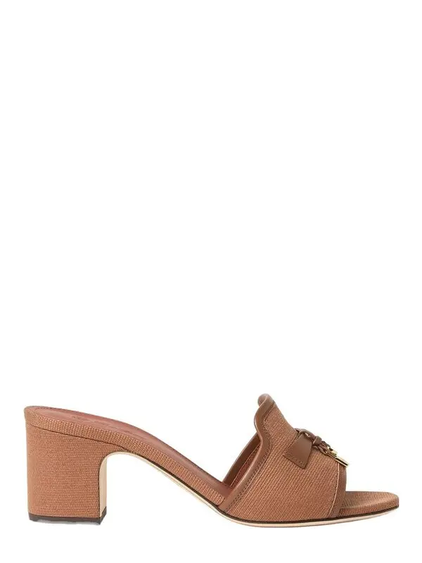 Loro Piana Summer Charms Slip-on Sandals With Chunky Heel - Alpaca Color