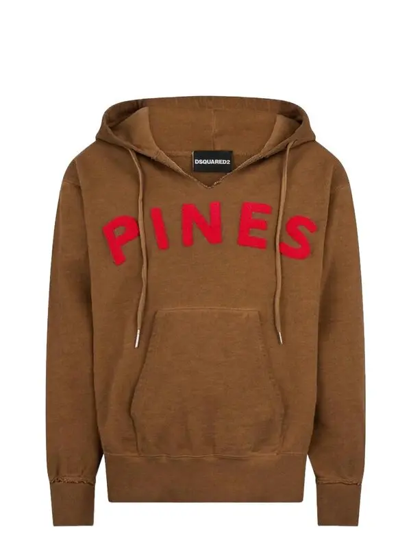 Dsquared2 Pines Logo Hooded Sweatshirt - Brown