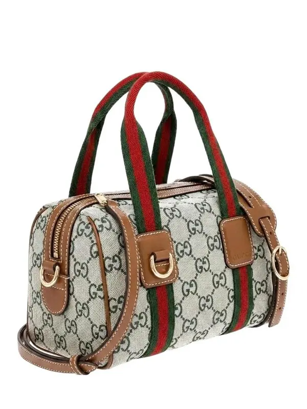 Gucci Mini Gg Handbag With Signature Webbing Stripes - Gray