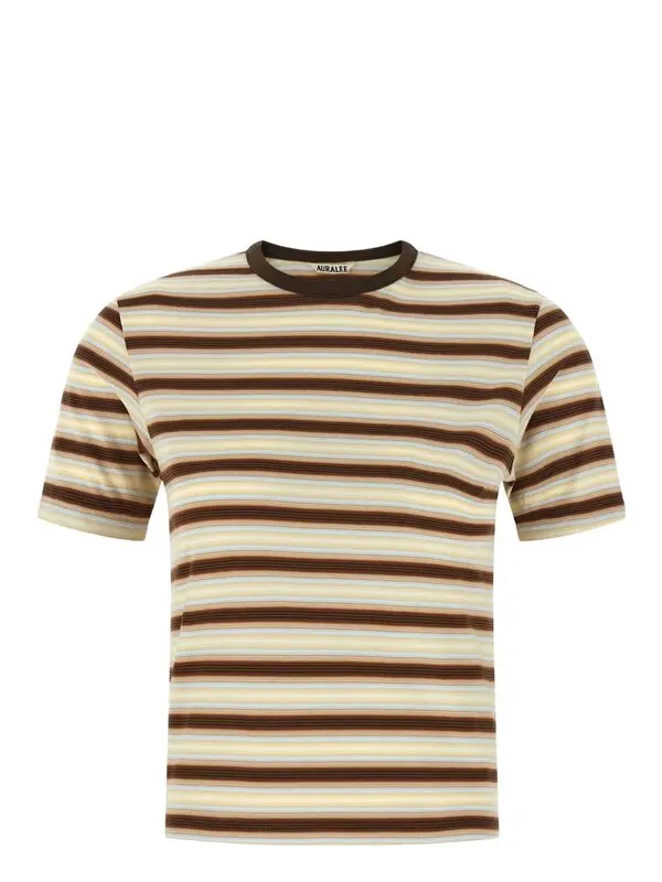 Auralee Gradient Striped T-shirt - Nude