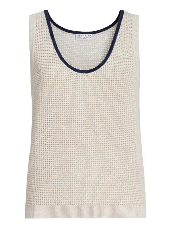 Brunello Cucinelli Net Knit Top - Oat