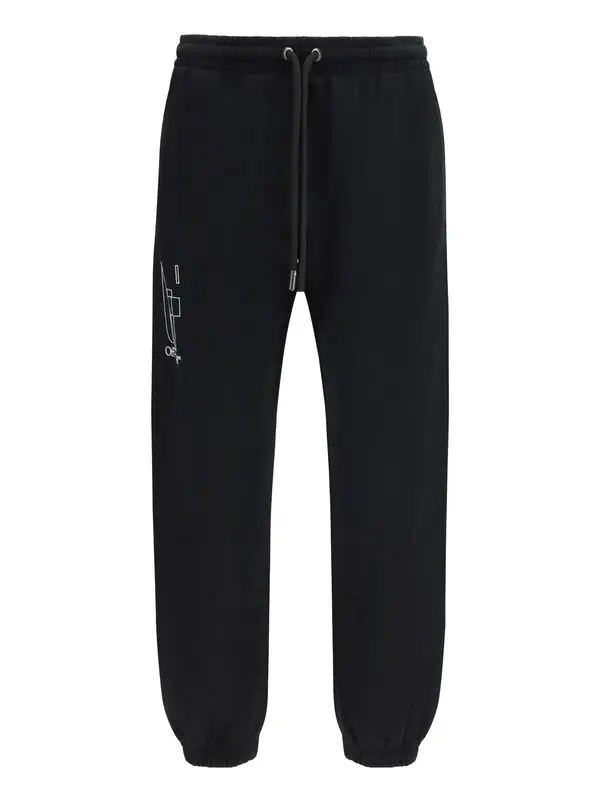 Off-White Arrow Logo Cuffed Joggers - Black