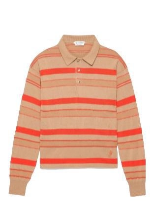 J.W.ANDERSON Striped Logo Knitted Polo Top - Nude