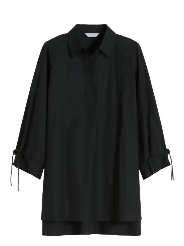 Max Mara Drawstring-cuff Popover Shirt - Black