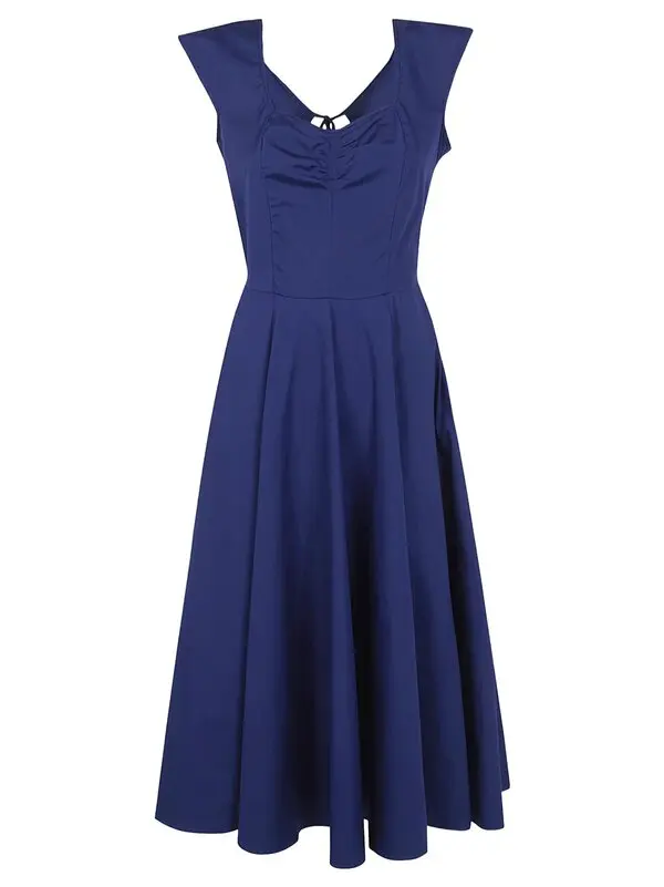 Aspesi V-neck Sleeveless Tie Back Dress - Blue