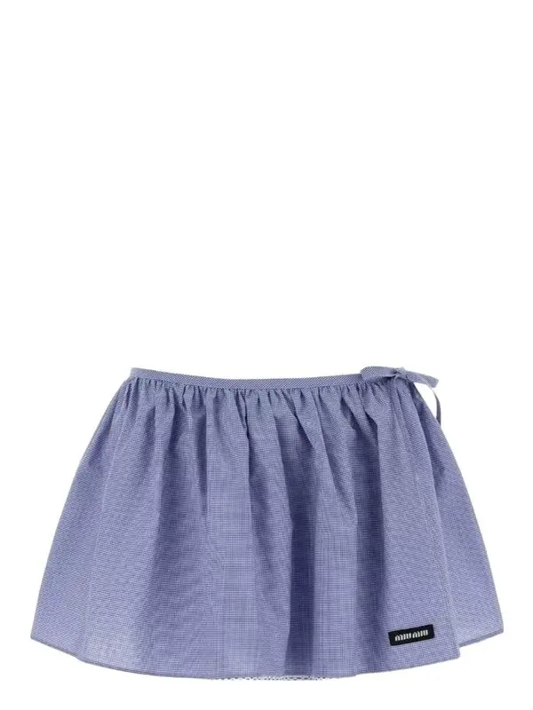 Miu Miu Logo Patch Mini Skirt - Blue