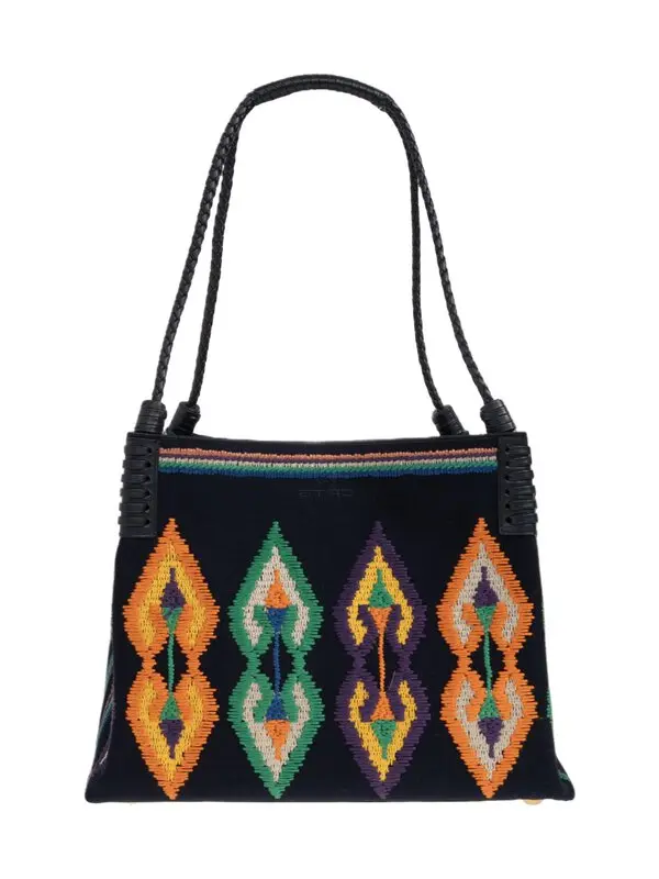 Etro Libra Patterned Shoulder Bag - Black