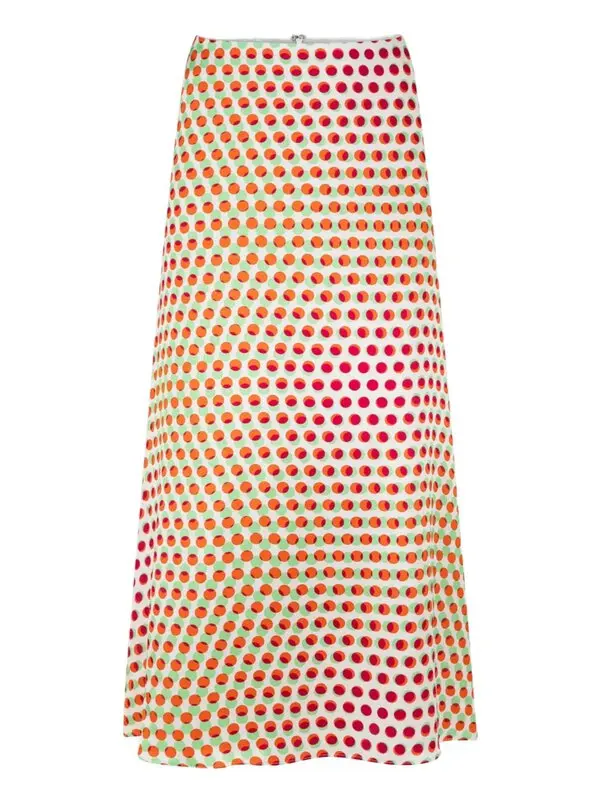 Dries Van Noten Polka Dot Midi Skirt - White