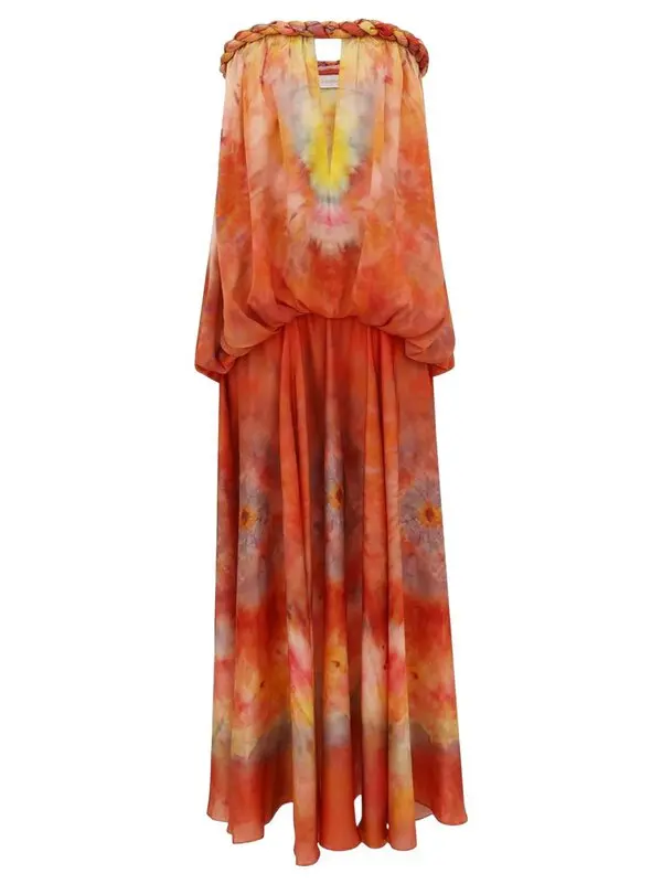 Zimmermann Luna Twist Bandeau Gown - Ruby Tie-dyeing