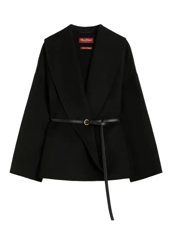 Max Mara Shawl Collar Belted Coat - Black