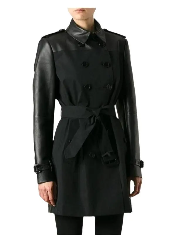 Burberry Double-breasted Belted Trench Coat - Black