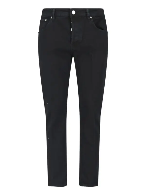 PT TORINO Slim Fit Jeans With Button Closure - Black