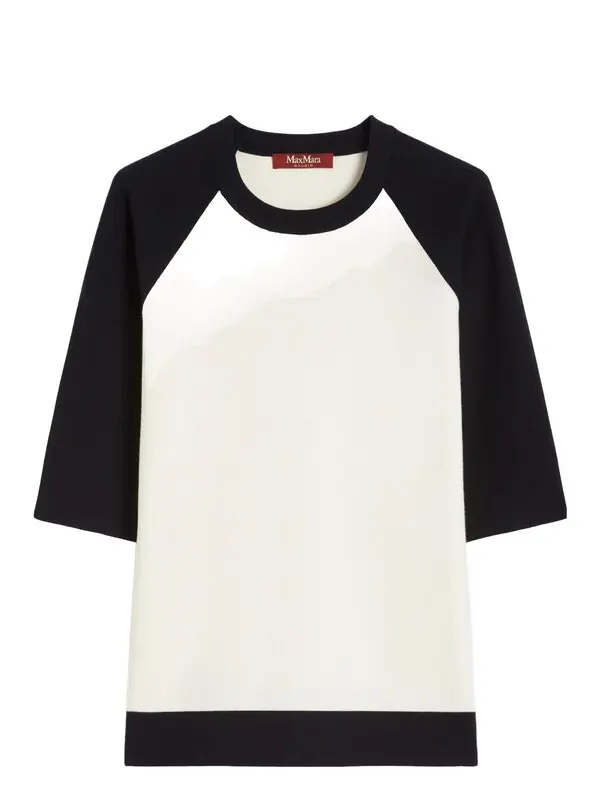 Max Mara Tvelo Crew-neck Raglan T-shirt - White/blue