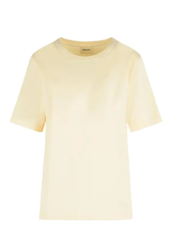 Khaite Allen Round-neck Top With Short Sleeves - White