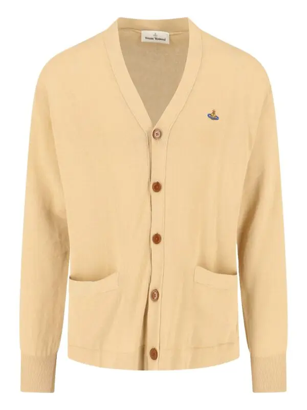 VIVIENNE WESTWOOD Logo Button Cardigan - Beige